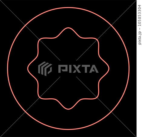 Neon rubber gasket puck under rounded octagon...のイラスト素材 [105853304] - PIXTA