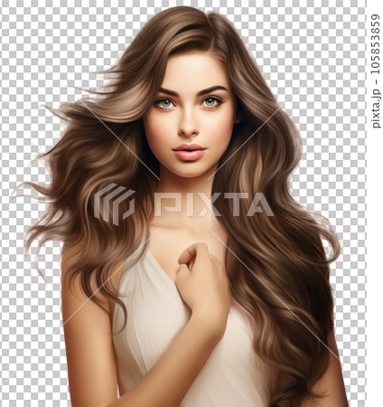 Beautiful model girl isolated - Stock Illustration [105853859] - PIXTA