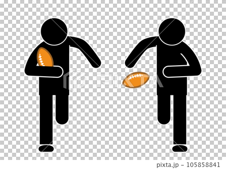 Pictogram running in a rugby match. - Stock Illustration [105858841 ...