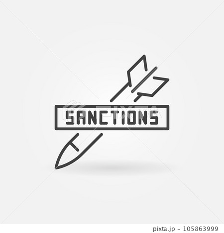 Military Sanctions vector concept thin line...のイラスト素材 [105863999] - PIXTA