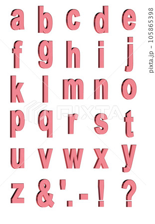 3D Font Pack 1[Alphabet/sml/立体文字/アルファベット]レッド,赤のイラスト素材 [105865398] - PIXTA