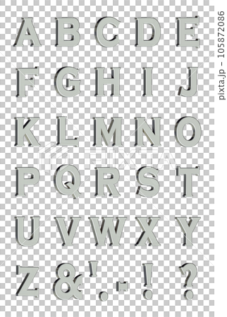 3D Font Pack 3[Alphabet/sml/立体文字/アルファベット]シルバー,銀のイラスト素材 [105872086] - PIXTA