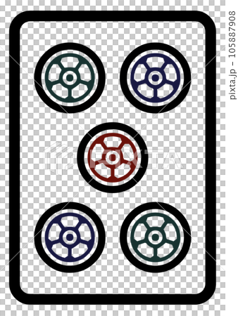 Mahjong tiles five cylinders - Stock Illustration [105887908] - PIXTA