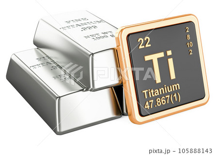 Titanium ingots with chemical element icon...のイラスト素材 [105888143] - PIXTA