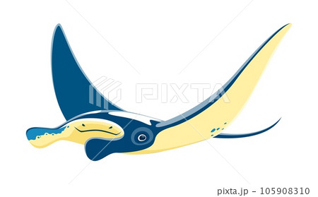 Manta ray character, isolated cartoon vector...のイラスト素材 [105908310] - PIXTA