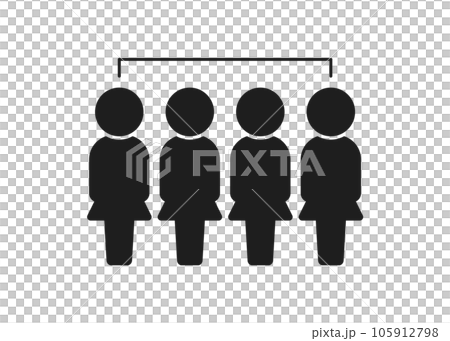 Icon pictogram of 4 women standing - image... - Stock Illustration ...