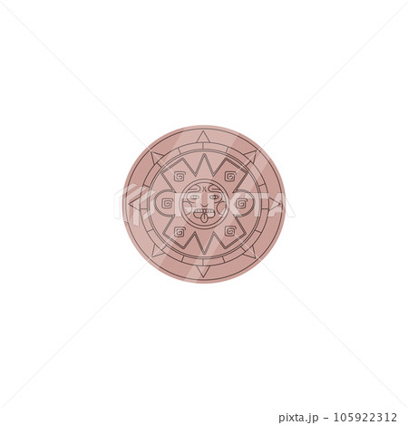 Maya ancient coin civilization symbol, tribal...のイラスト素材 [105922312] - PIXTA