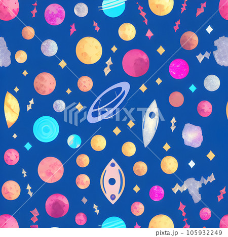 galaxy space draw random background, nebula...のイラスト素材 [105932249] - PIXTA