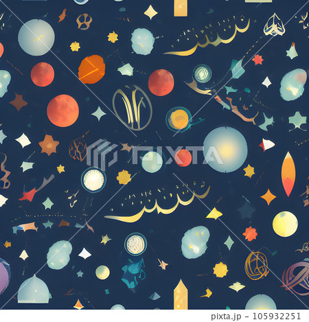 galaxy space draw random background, nebula...のイラスト素材 [105932251] - PIXTA