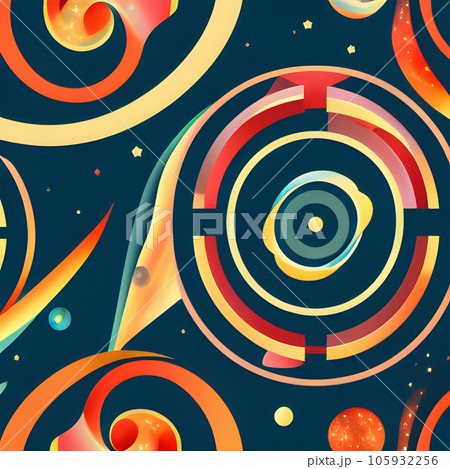 galaxy space draw random background, nebula...のイラスト素材 [105932256] - PIXTA