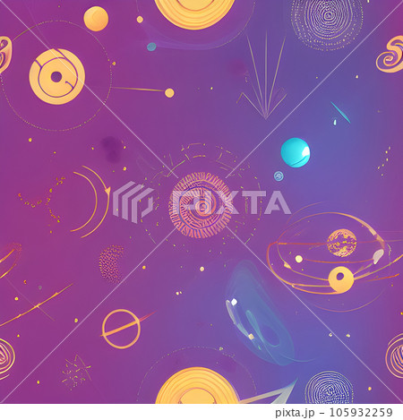 galaxy space draw random background, nebula...のイラスト素材 [105932259] - PIXTA