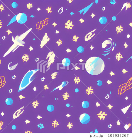galaxy space draw random background, nebula...のイラスト素材 [105932267] - PIXTA