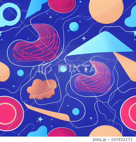 galaxy space draw random background, nebula...のイラスト素材 [105932271] - PIXTA