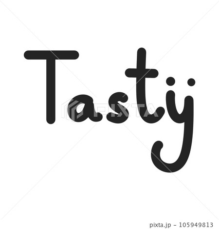 Tasty text comic word pastel colourのイラスト素材 [105949813] - PIXTA