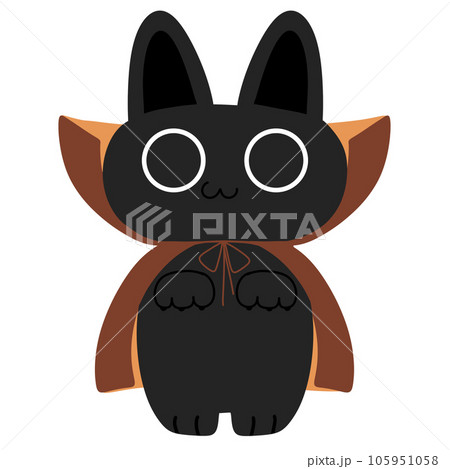 Black cat vampire halloween monster cute cartoonのイラスト素材 [105951058] - PIXTA