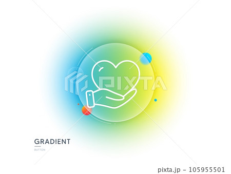 Volunteer care line icon. Gradient blur button...のイラスト素材 [105955501] - PIXTA