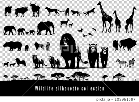 Wildlife Silhouettes Clip Art Wild Animal Silhouettes Images Free