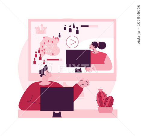 Video game walkthrough abstract concept vector...のイラスト素材 [105966656 ...