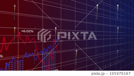 Image of statistical data processing over grid...のイラスト素材 [105970167 ...