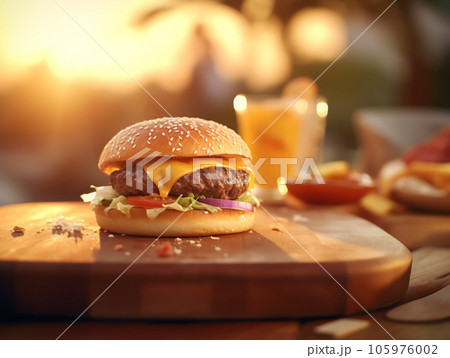 Very delicious and appetizing looking burger...のイラスト素材 [105976002] - PIXTA