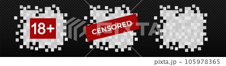 Warning censored pixel label bannerのイラスト素材 [105978365] - PIXTA