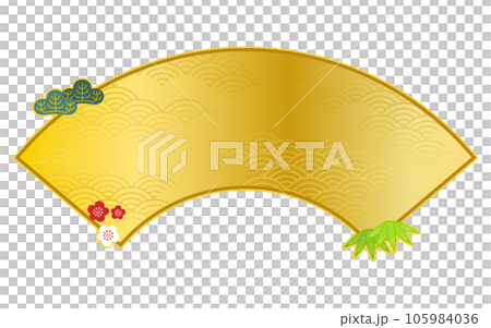 A fan-shaped frame and bamboo and plum that can... - Stock Illustration ...