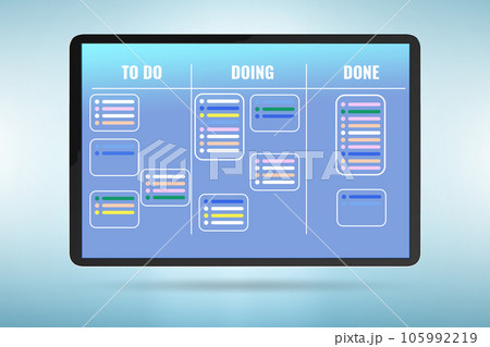 Agile kanban board with outstanding tasksのイラスト素材 [105992219] - PIXTA