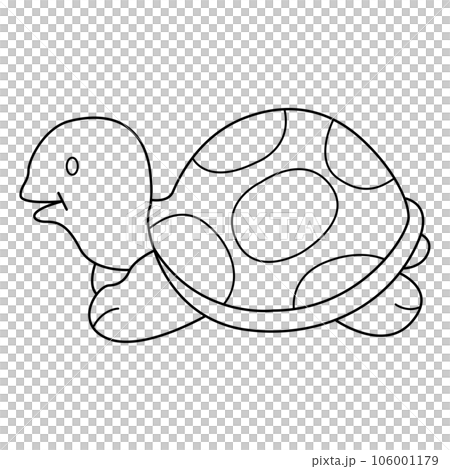 Turtle outline cartoon design on transparent...のイラスト素材 [106001179] - PIXTA