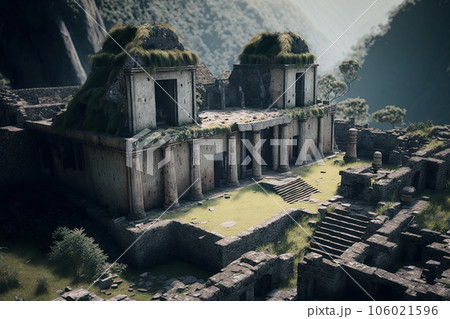 created by generative AI - Inca city ruins in...のイラスト素材 [106021596] - PIXTA