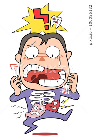 噛み合わせが悪いと体に悪いのイラスト素材 [106056182] - PIXTA