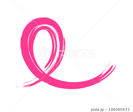 Pink ribbon line art brush style. のイラスト素材 [106060431] - PIXTA