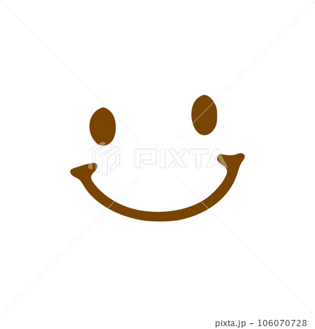 Happy face doodle icon. Emoticon in hand drawn...のイラスト素材 [106070728 ...