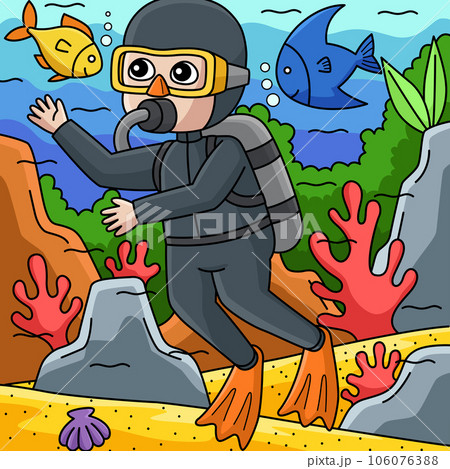 Deep Sea Diving Cartoon