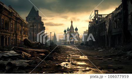 Post apocalypse in Russia, apocalyptic scene of...のイラスト素材 [106077959 ...