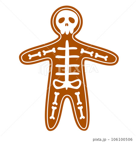 Gingerbread cookie with a skeleton vector isolatedのイラスト素材 [106100506 ...