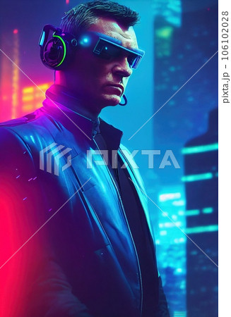 Realistic portrait of a sci-fi secret agent....のイラスト素材 [106102028] - PIXTA