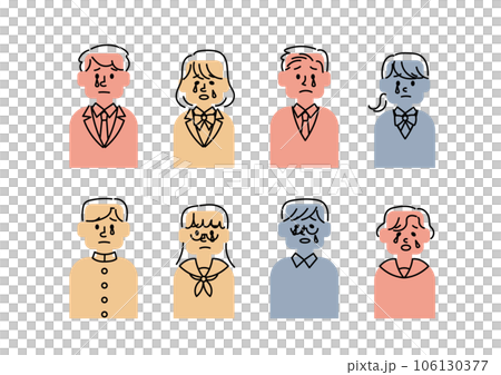 Crying student icon set - Stock Illustration [106130377] - PIXTA