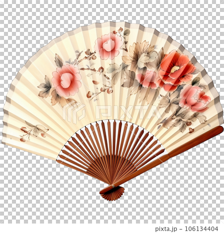 fan, illustration, paper, Japanese, beautiful... - Stock Illustration ...