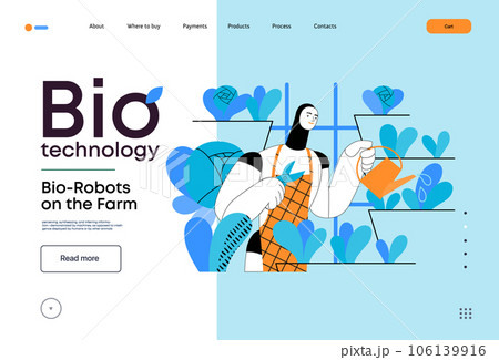 Bio Technology, Robot on farm -modern flat...のイラスト素材 [106139916] - PIXTA
