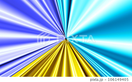 zoom blue-yellow speed line Anime on black...のイラスト素材 [106149405] - PIXTA