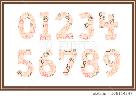 Versatile Collection of Dog Paw Numbers for...のイラスト素材 [106154247] - PIXTA