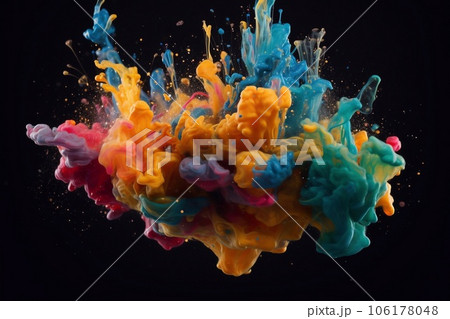 Abstract liquid color explosion colorful...のイラスト素材 [106178048] - PIXTA