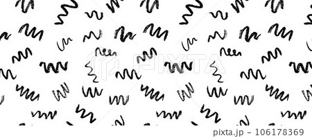 Confetti squiggle scribble seamless pattern....のイラスト素材 [106178369] - PIXTA