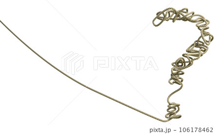 Isolated 3d rendering of a rope with question markのイラスト素材 [106178462 ...