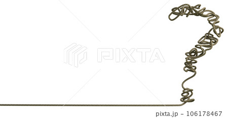Isolated 3d rendering of a rope with question markのイラスト素材 [106178467 ...