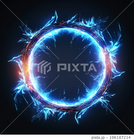 Lightning Round Frame. A glowing circle of...のイラスト素材 [106187214] - PIXTA
