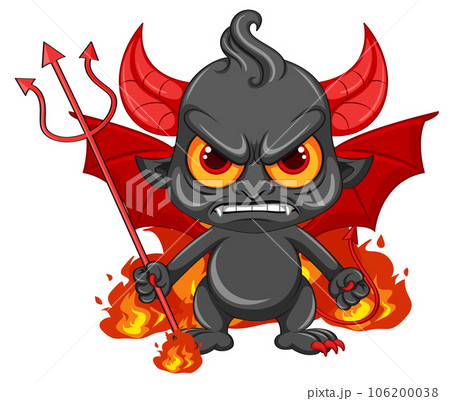 Angry devil cartoon characterのイラスト素材 [106200038] - PIXTA