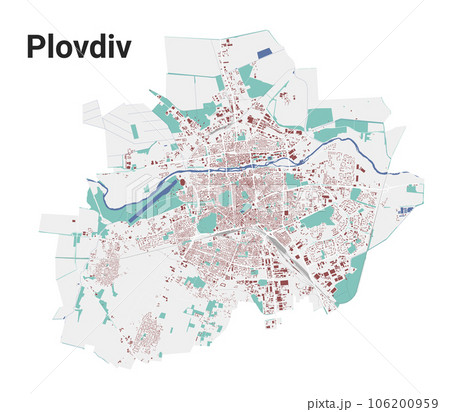 Plovdiv map, administrative areaのイラスト素材 [106200959] - PIXTA