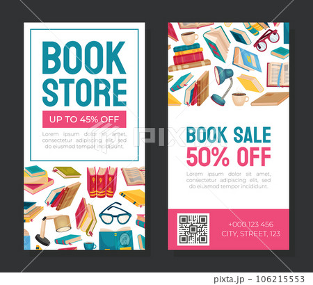 Book Sale Banner Design for Bibliophile Vector...のイラスト素材 [106215553 ...