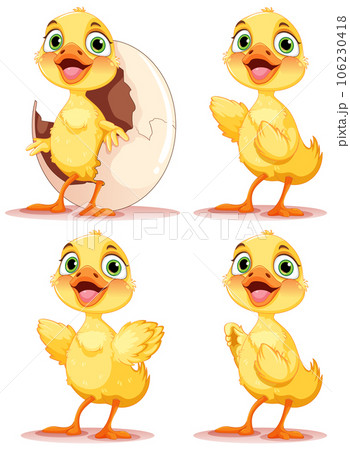 Adorable Little Duck Character Collectionのイラスト素材 [106230418] - PIXTA